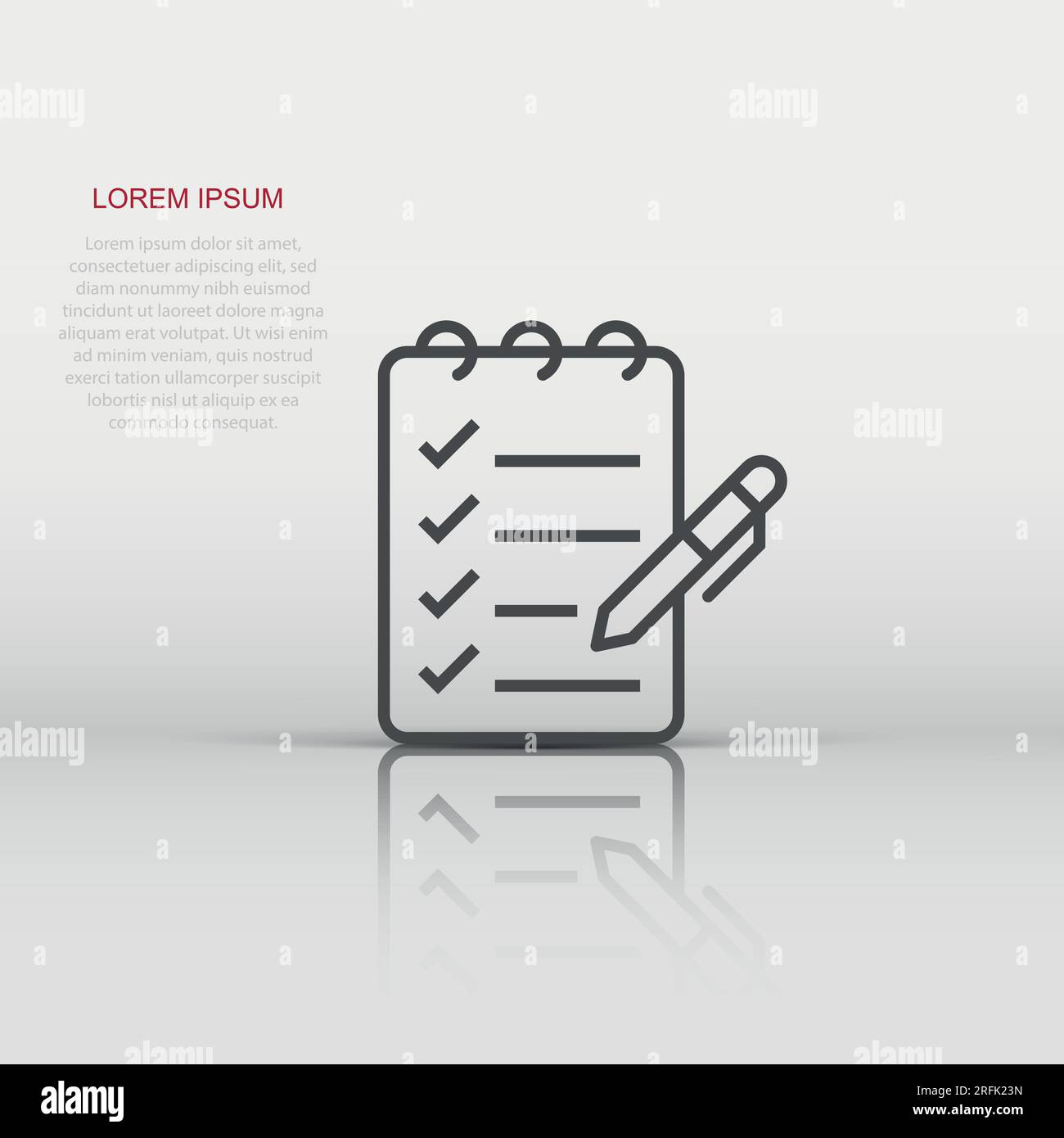 To do list icon in flat style. Document checklist vector illustration ...