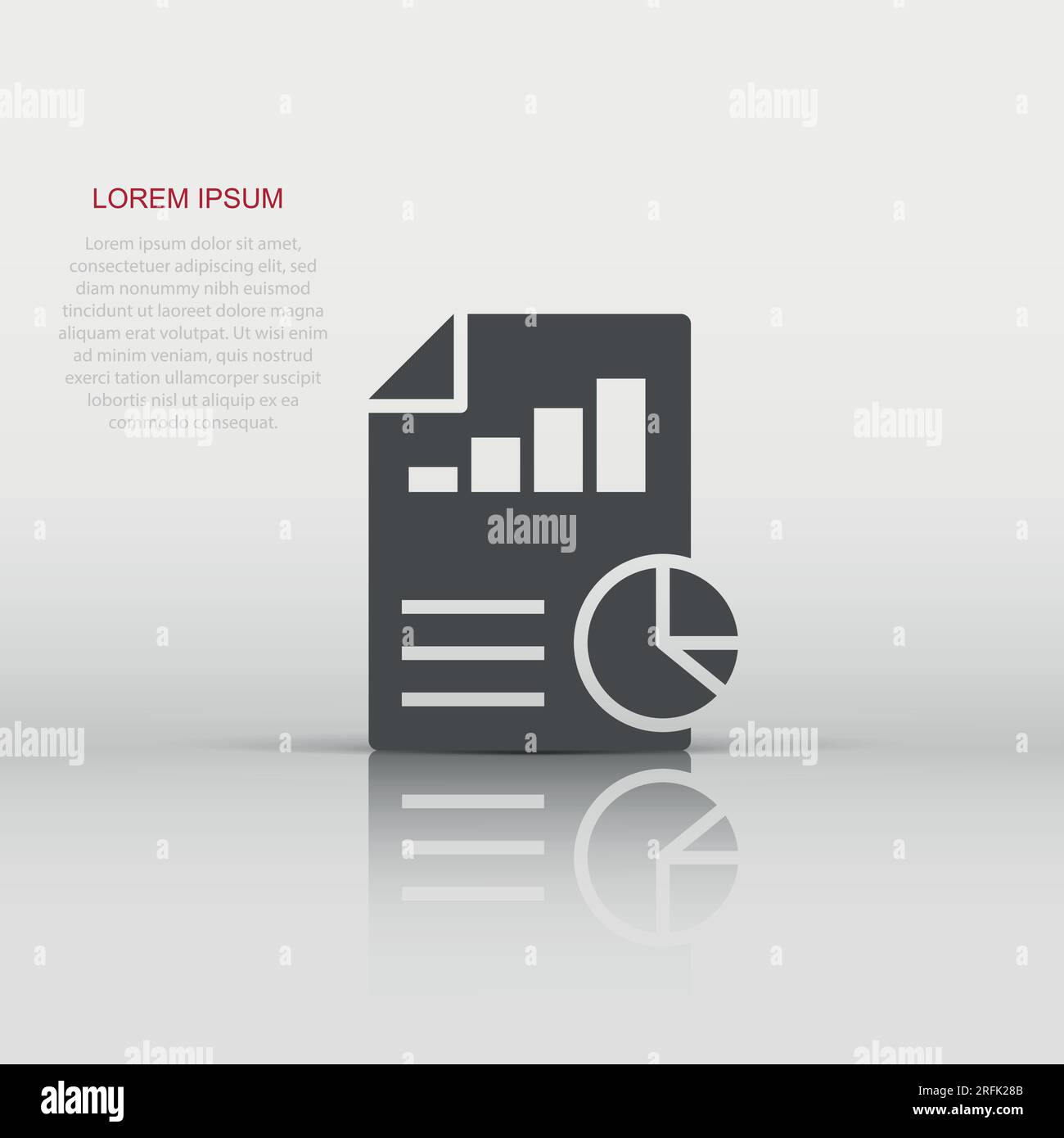 Financial statement icon in flat style. Document vector illustration on ...