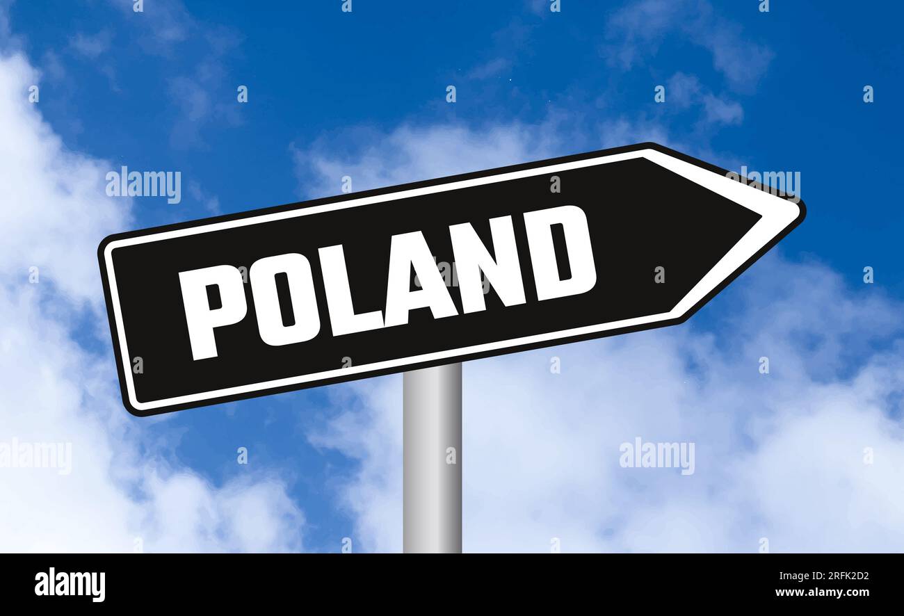 Poland road sign on sky background Stock Photo - Alamy