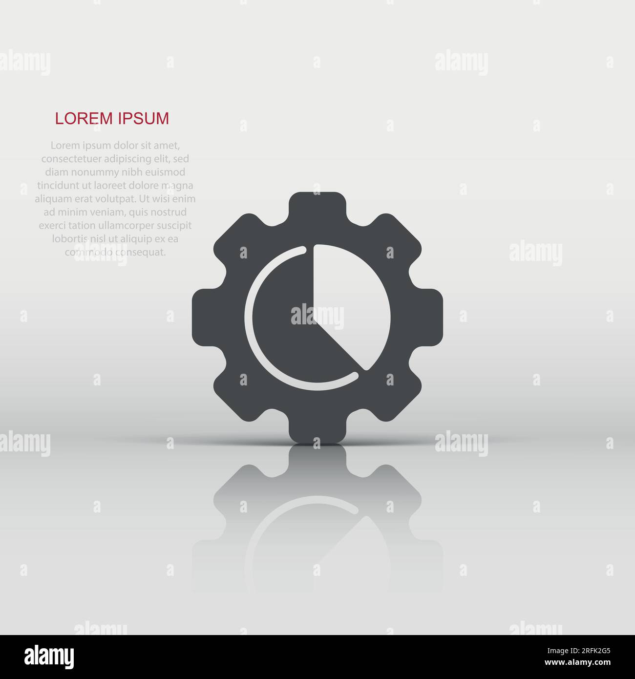 Workflow chart icon in flat style. Gear with diagram vector ...