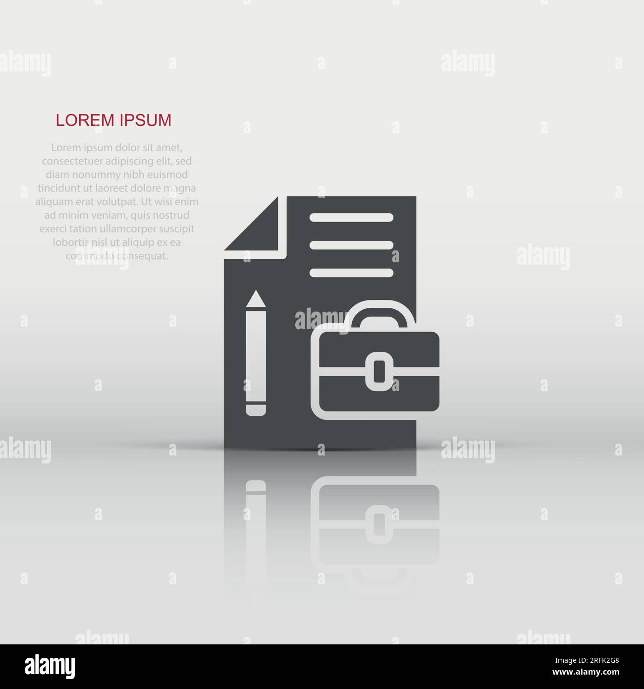 Document note with pen icon in flat style. Paper sheet pencil and ...