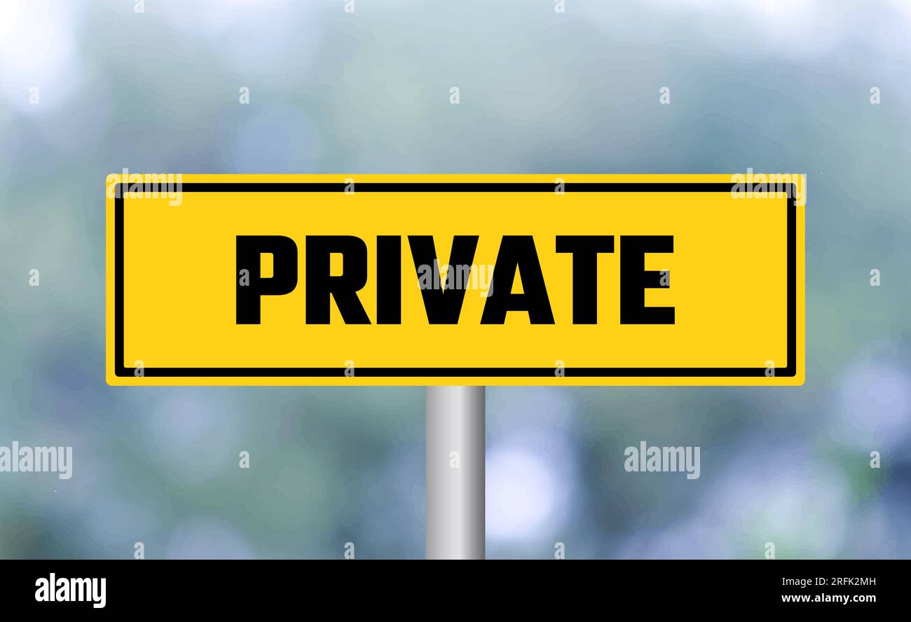 Private road sign on blur background Stock Photo - Alamy