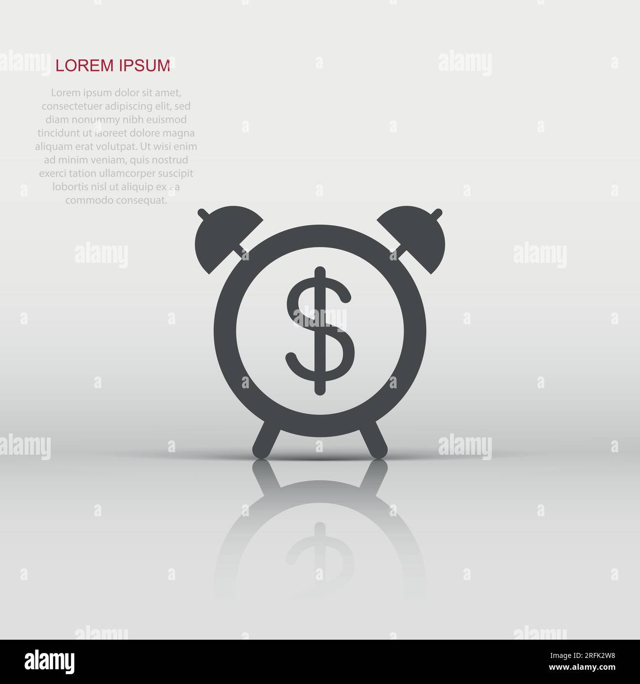 Time is money icon in flat style. Clock with dollar vector illustration ...