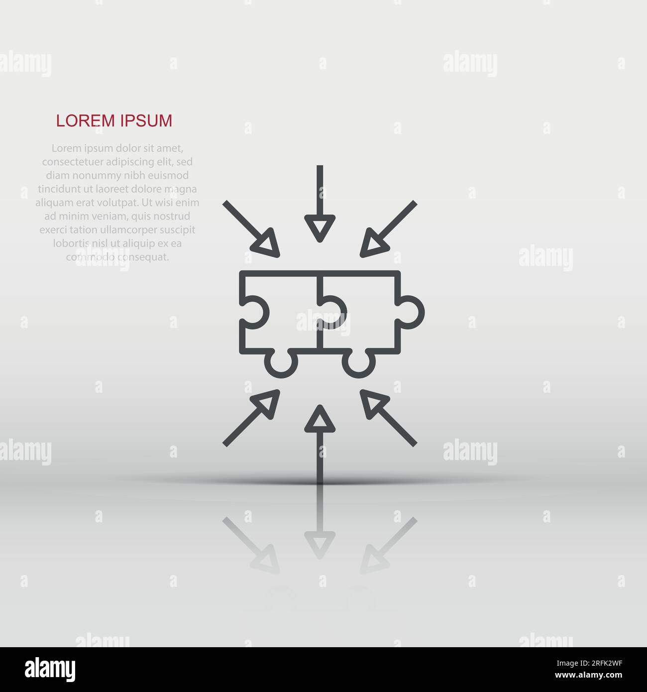 Puzzle jigsaw icon in flat style. Solution compatible vector ...