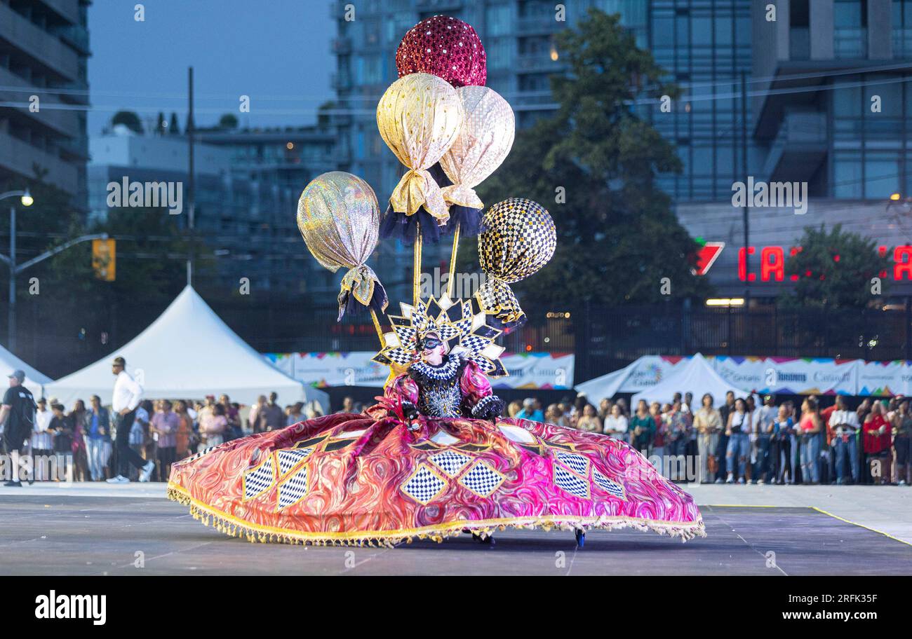 Toronto, Canada. 3rd Aug, 2023. A dressed-up competitor performs during ...