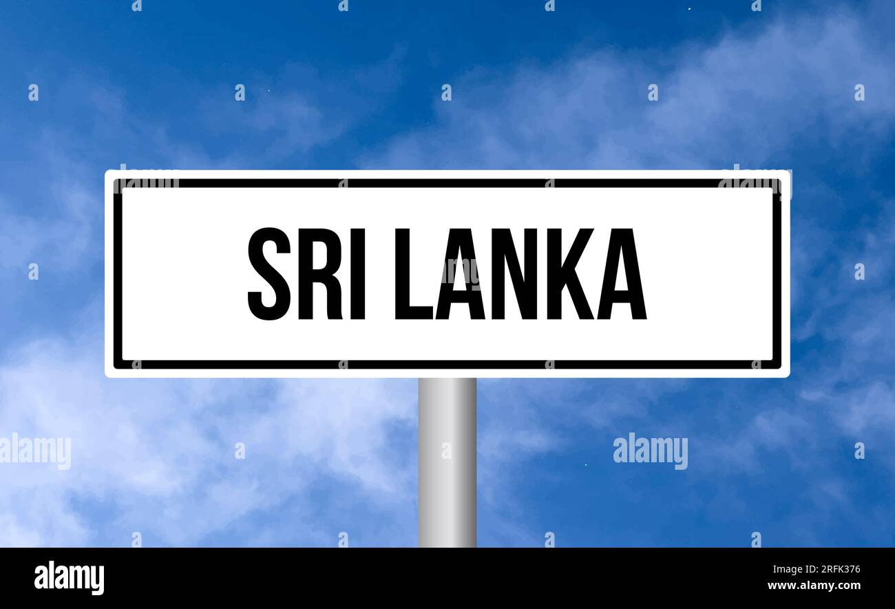 Sri lanka road sign on cloudy sky background Stock Photo - Alamy