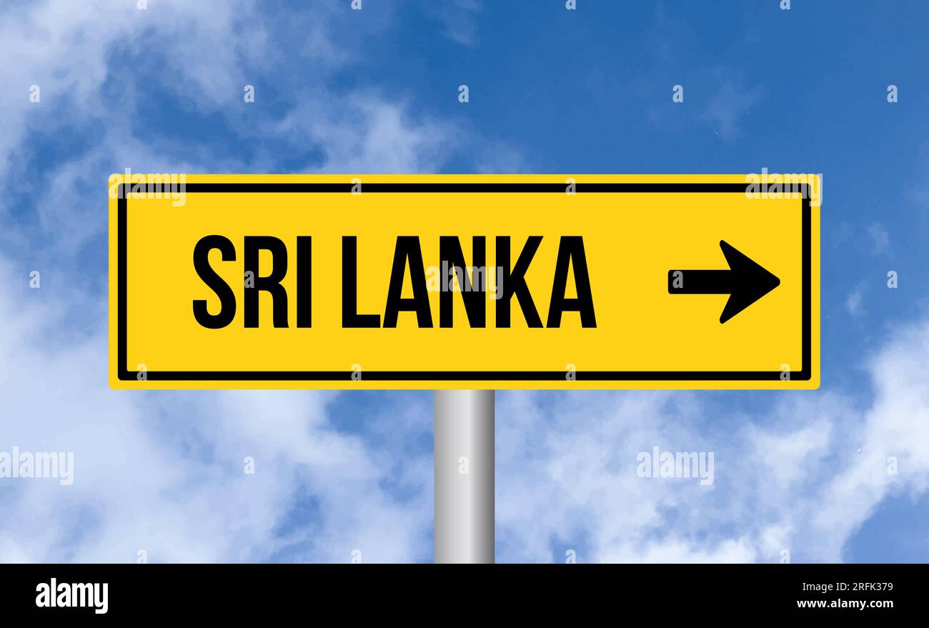 Sri lanka road sign on cloudy sky background Stock Photo - Alamy
