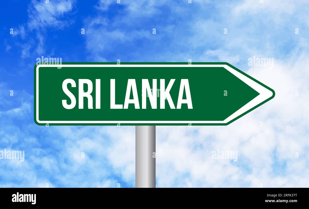 Sri lanka road sign on cloudy sky background Stock Photo - Alamy