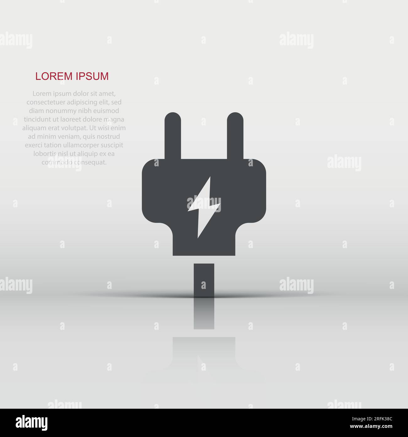 Electric plug icon in flat style. Power adapter vector illustration on ...