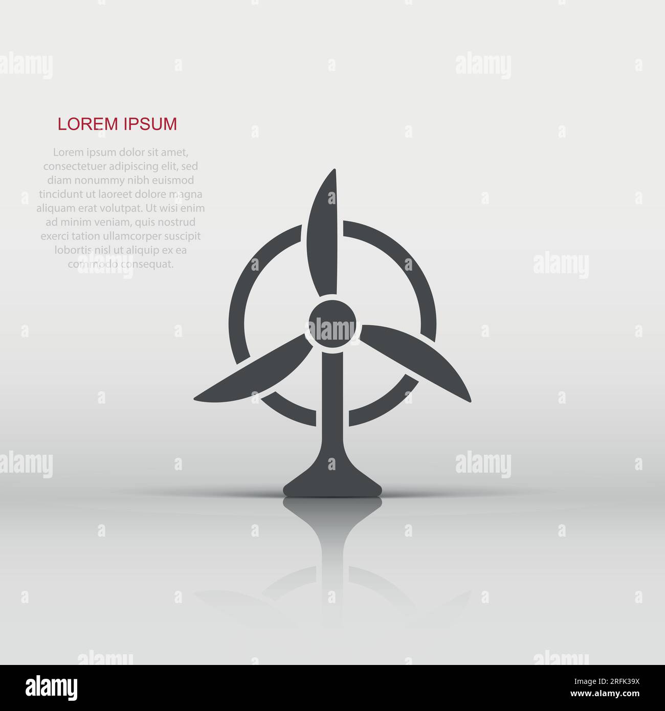 Wind power plant icon in flat style. Turbine vector illustration on ...