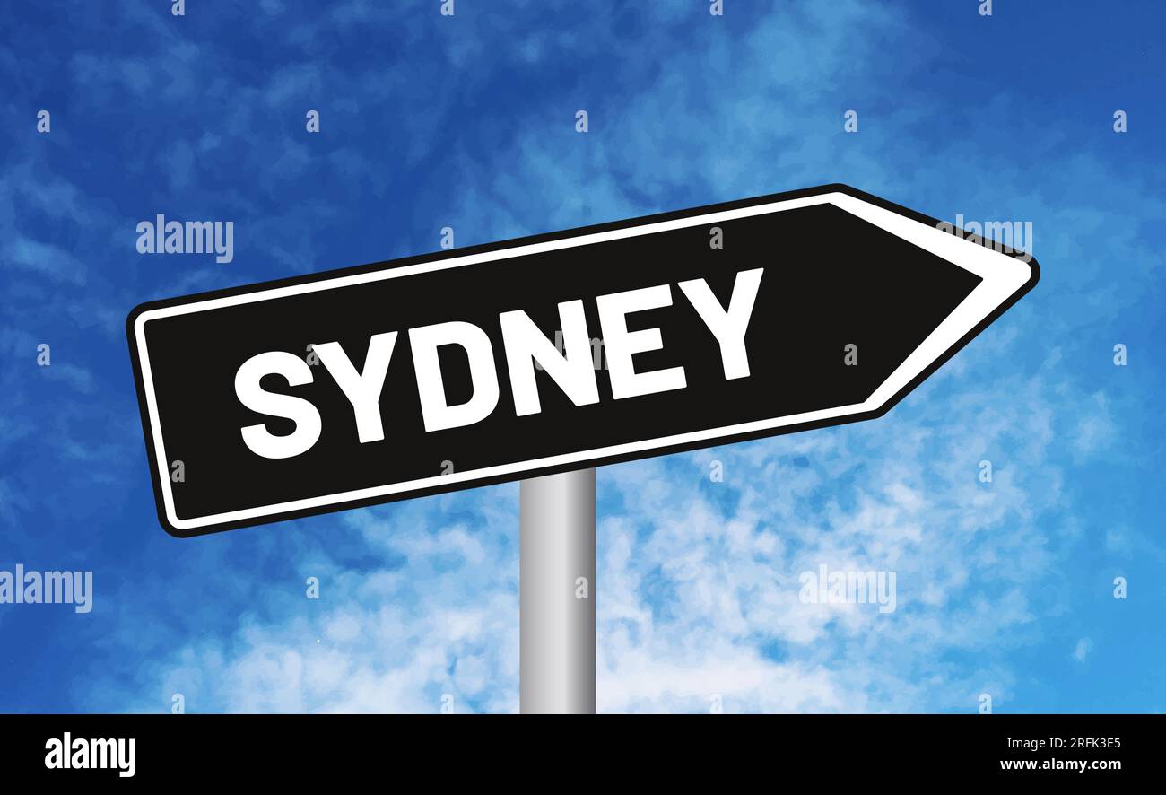 Sydney road sign on sky background Stock Photo - Alamy