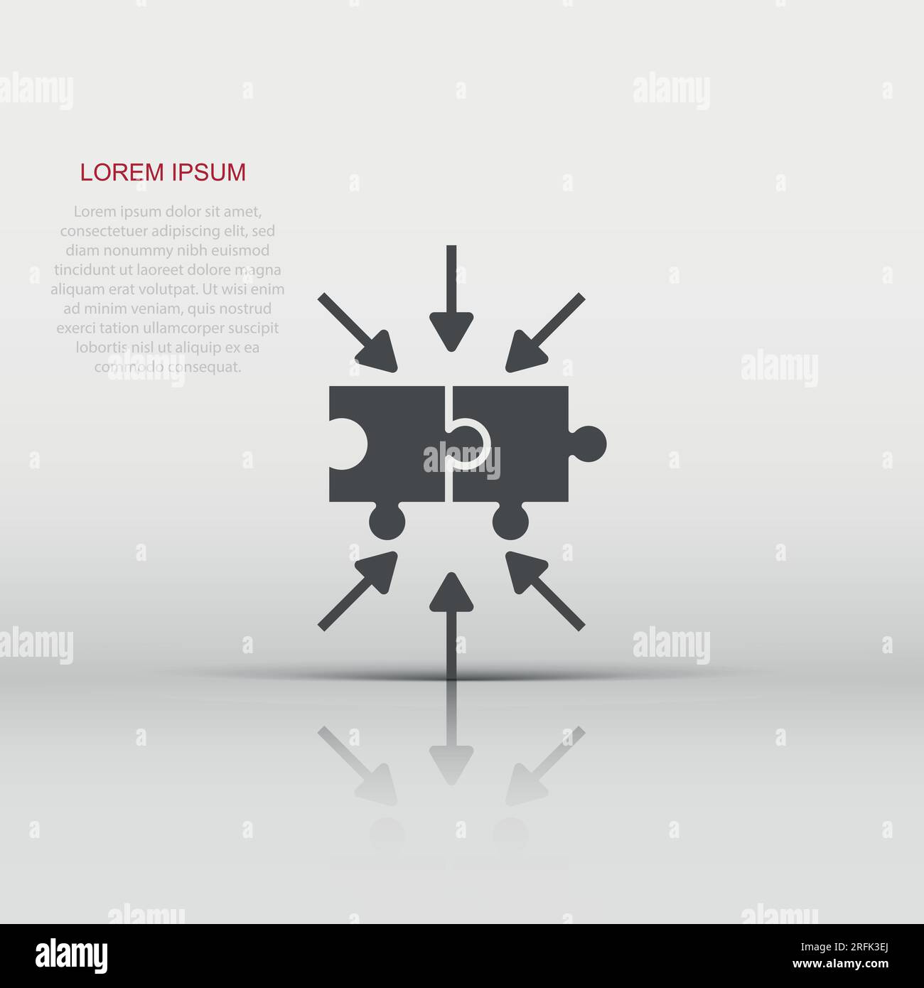 Puzzle jigsaw icon in flat style. Solution compatible vector ...