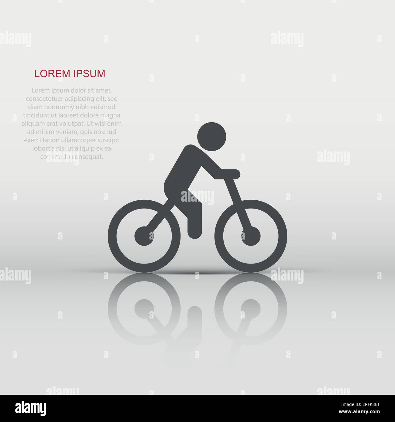 Bicycle icon in flat style. Bike with people vector illustration on ...