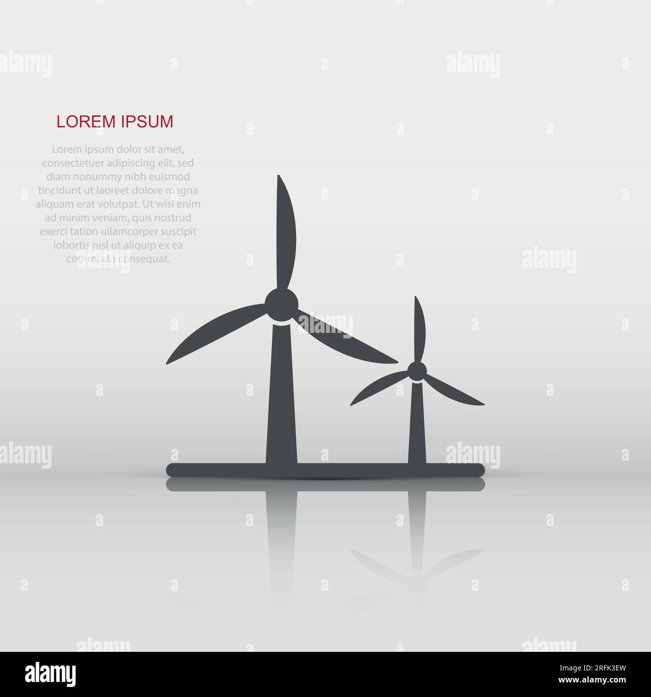 Wind power plant icon in flat style. Turbine vector illustration on ...