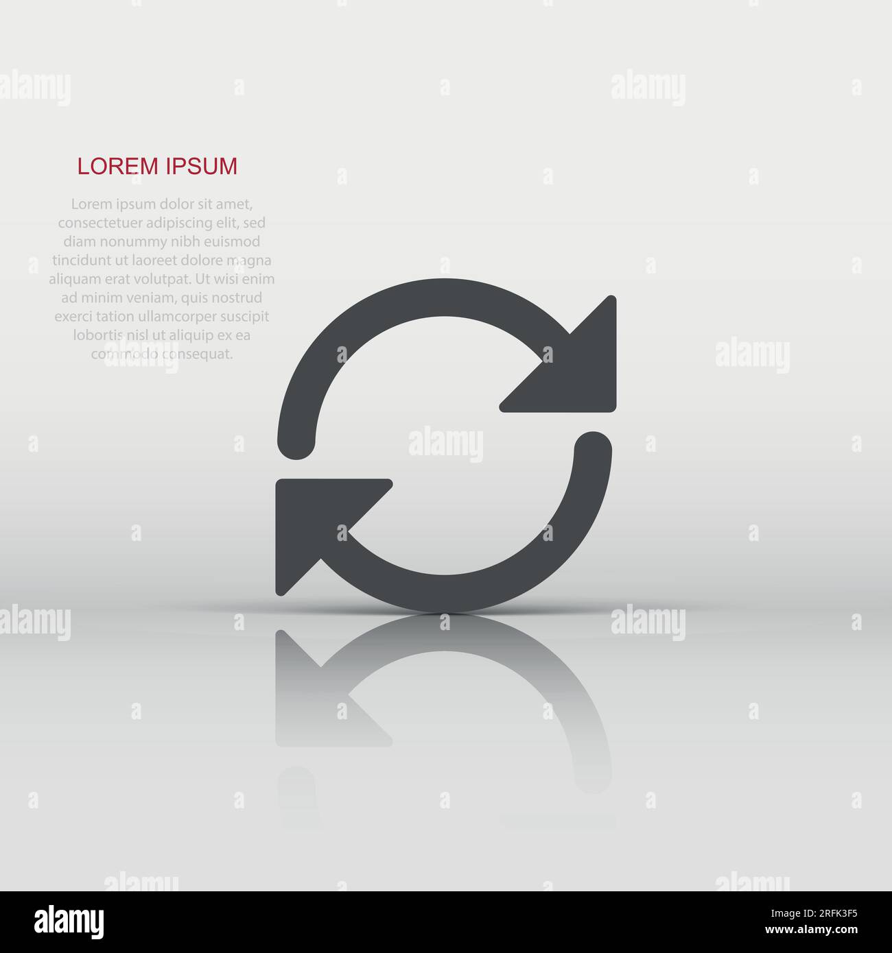 Recycle icon in flat style. Reuse vector illustration on white isolated ...