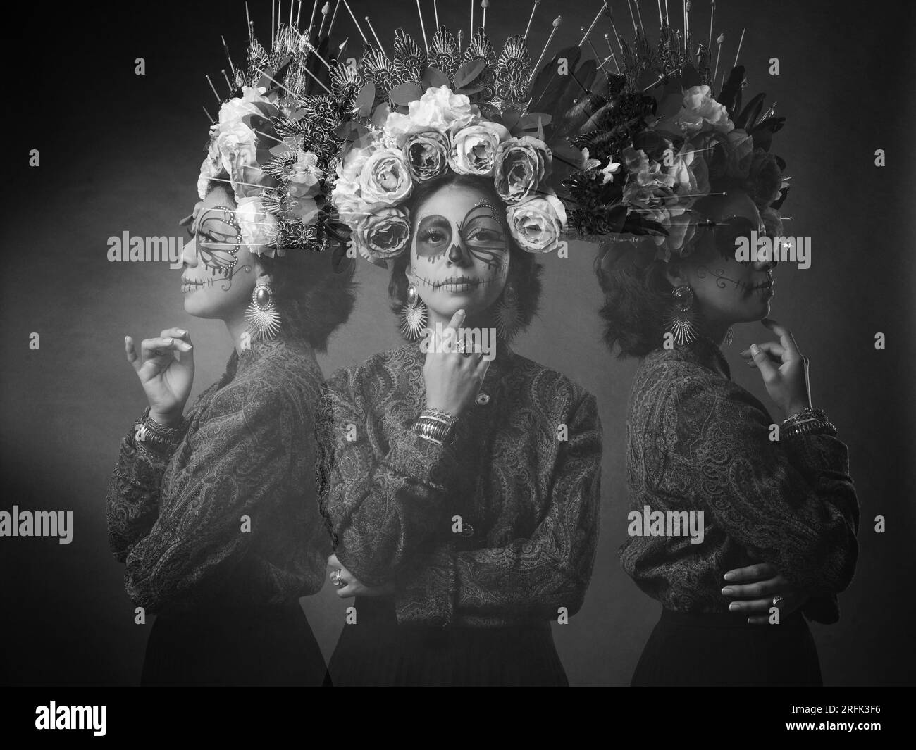 Multiple exposure and woman Black and White Stock Photos & Images - Alamy