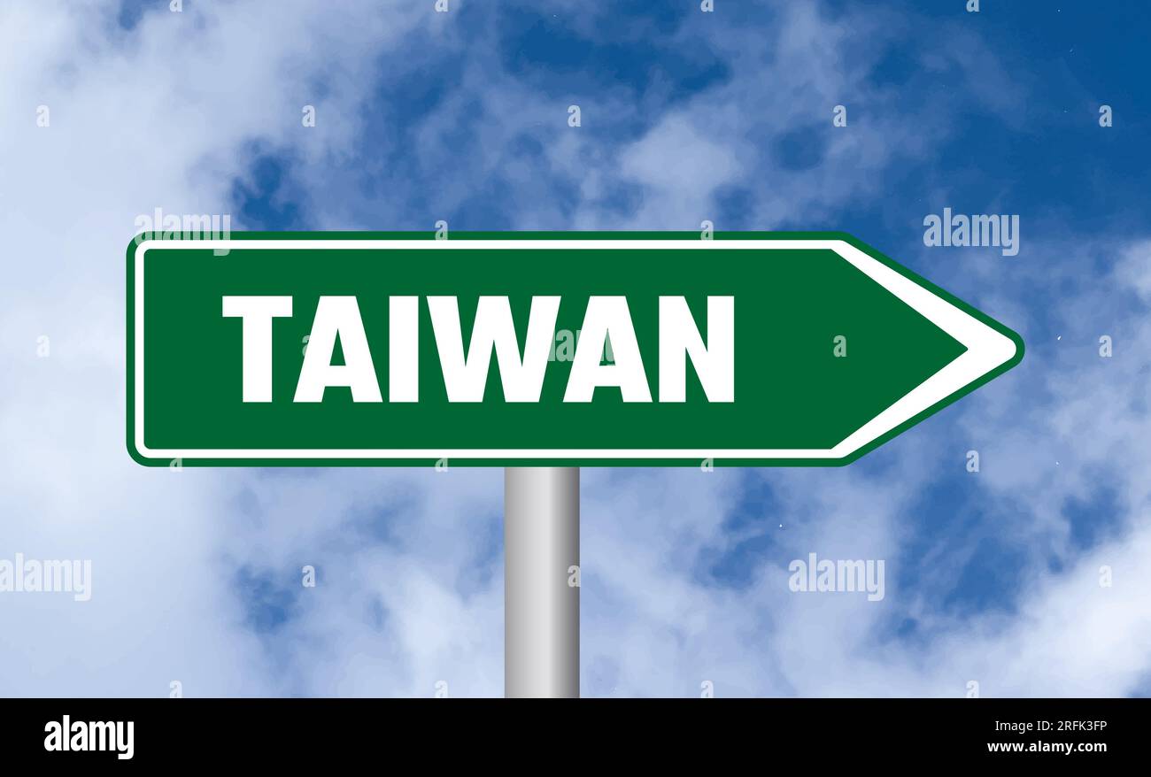 Taiwan road sign on cloudy sky background Stock Photo - Alamy