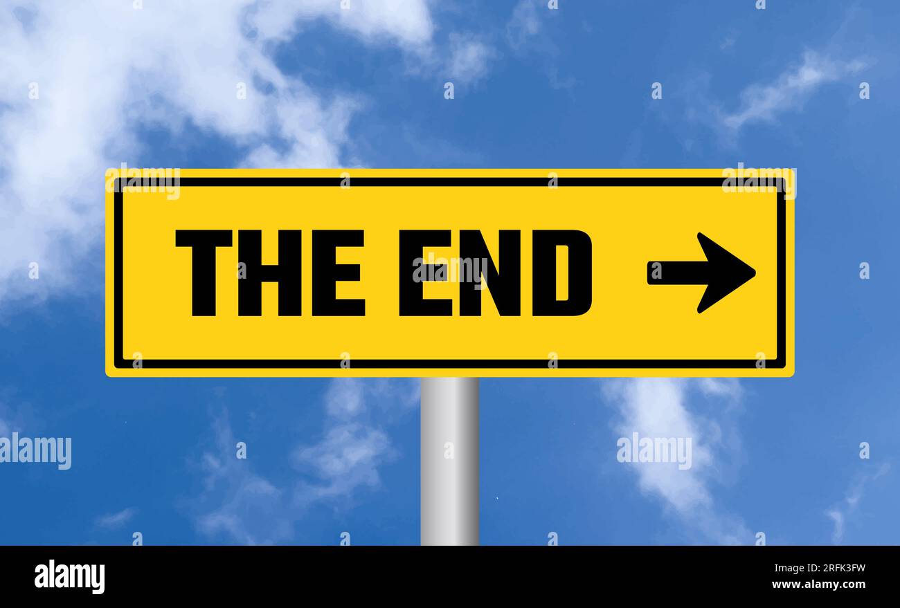 The end road sign on sky background Stock Photo - Alamy