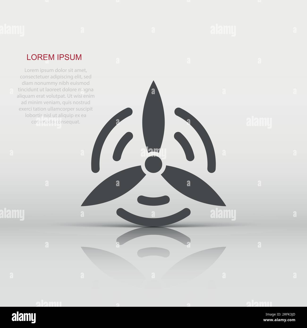 Wind power plant icon in flat style. Turbine vector illustration on ...