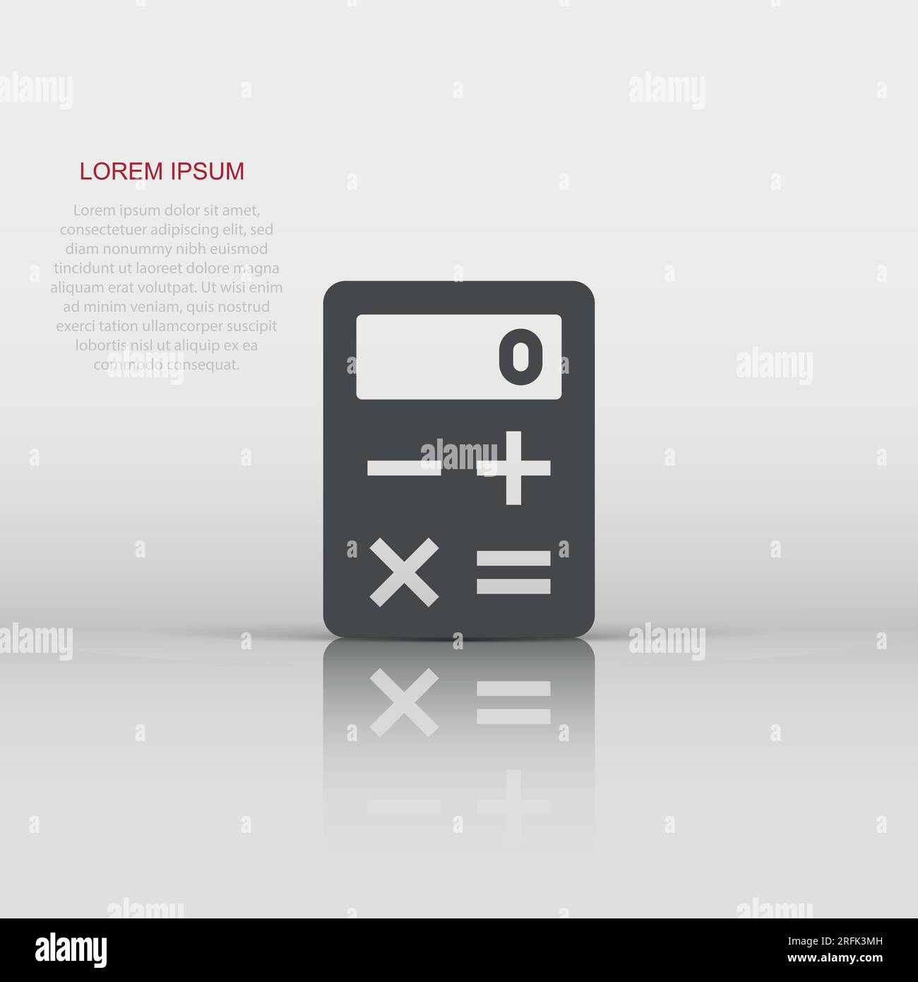 Calculator icon in flat style. Calculate vector illustration on white isolated background ...