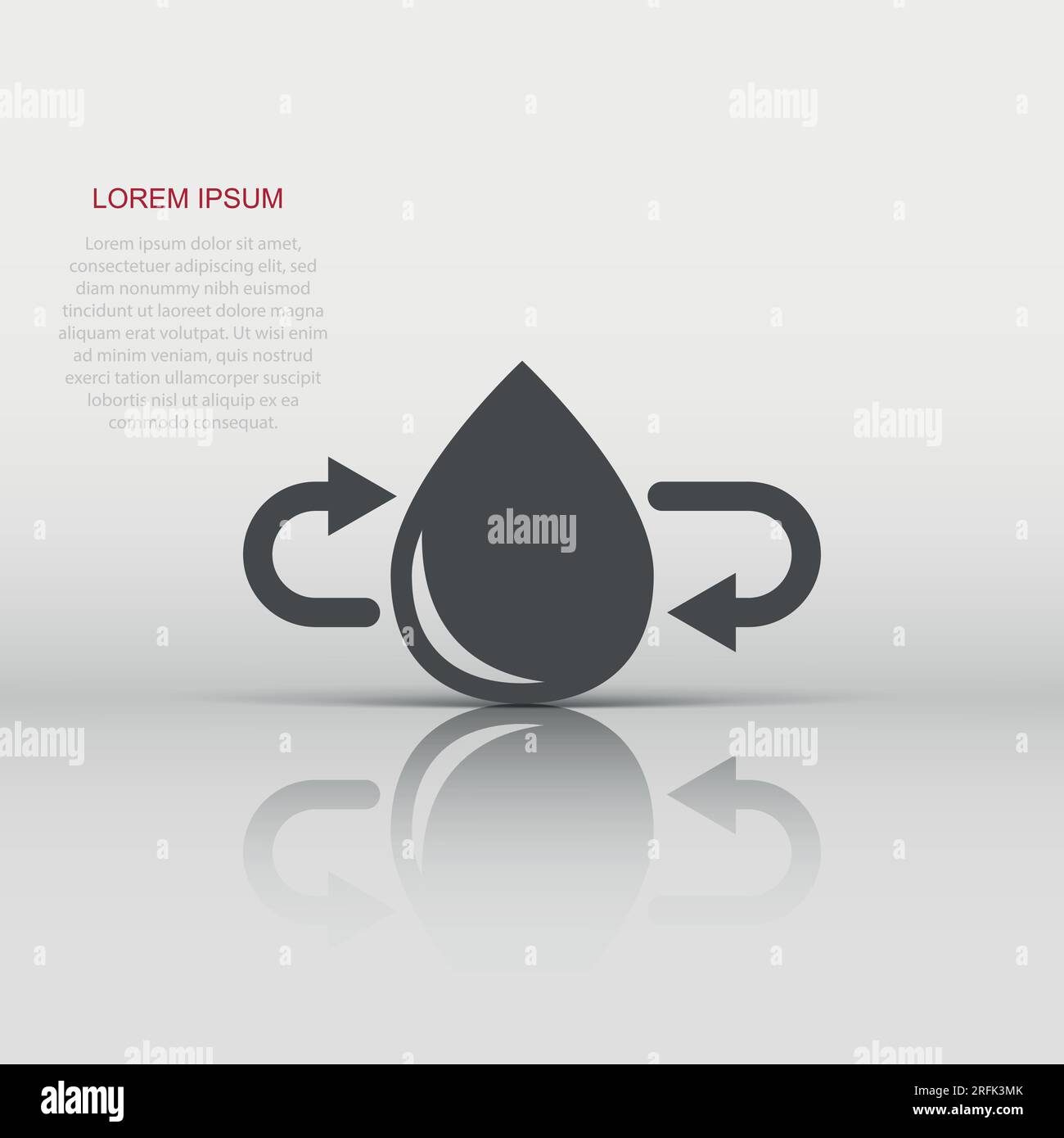 Water drop icon in flat style. Droplet vector illustration on white ...