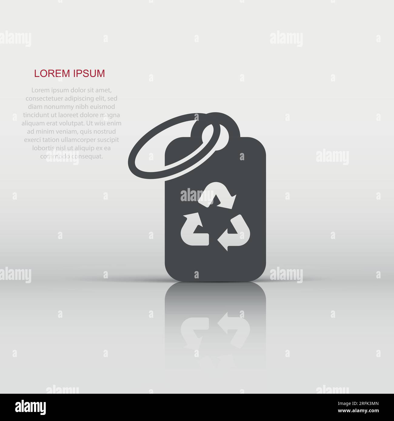 Price tag icon in flat style. Bio recycle vector illustration on white ...