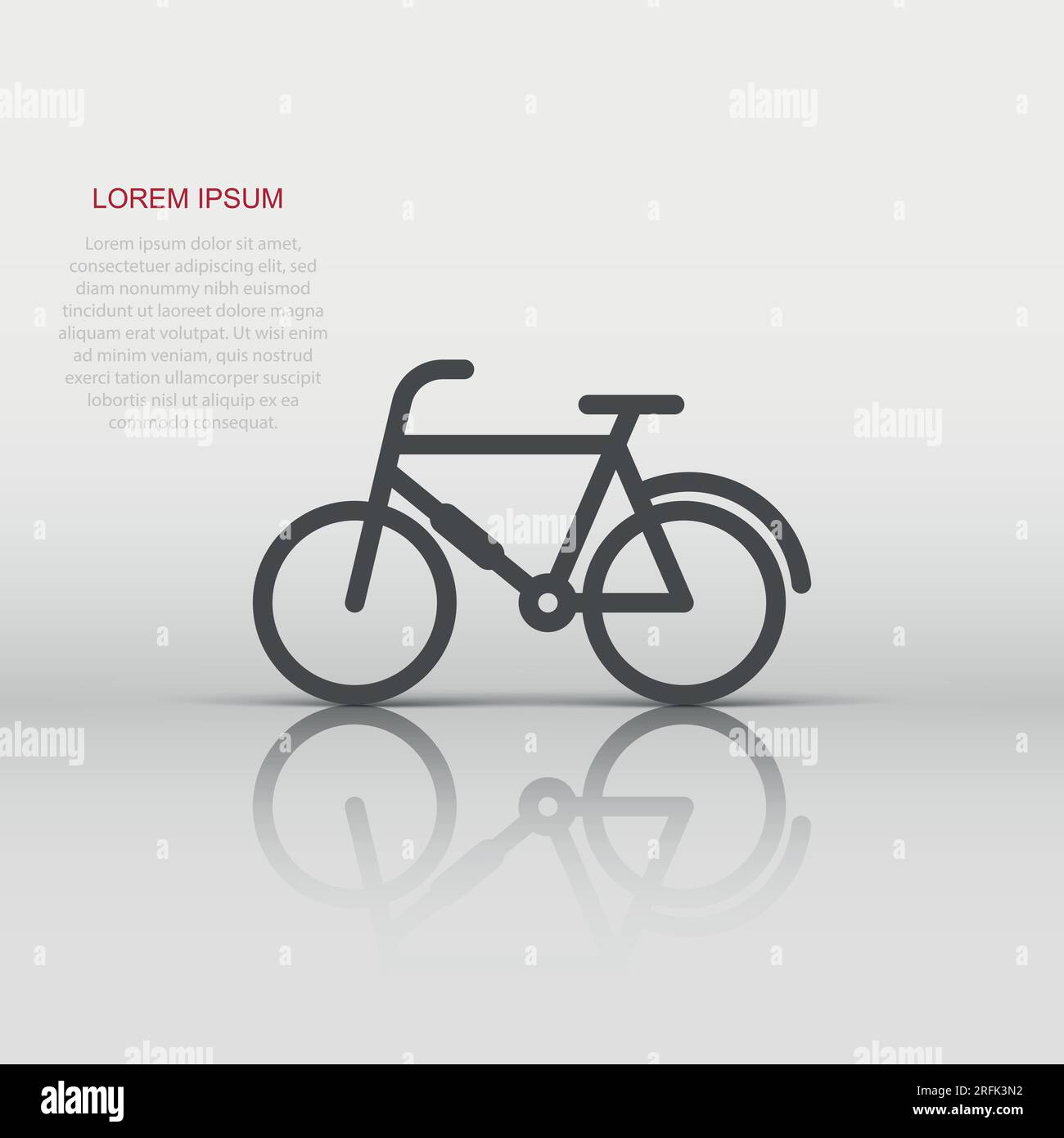 Bicycle icon in flat style. Bike exercise vector illustration on white ...