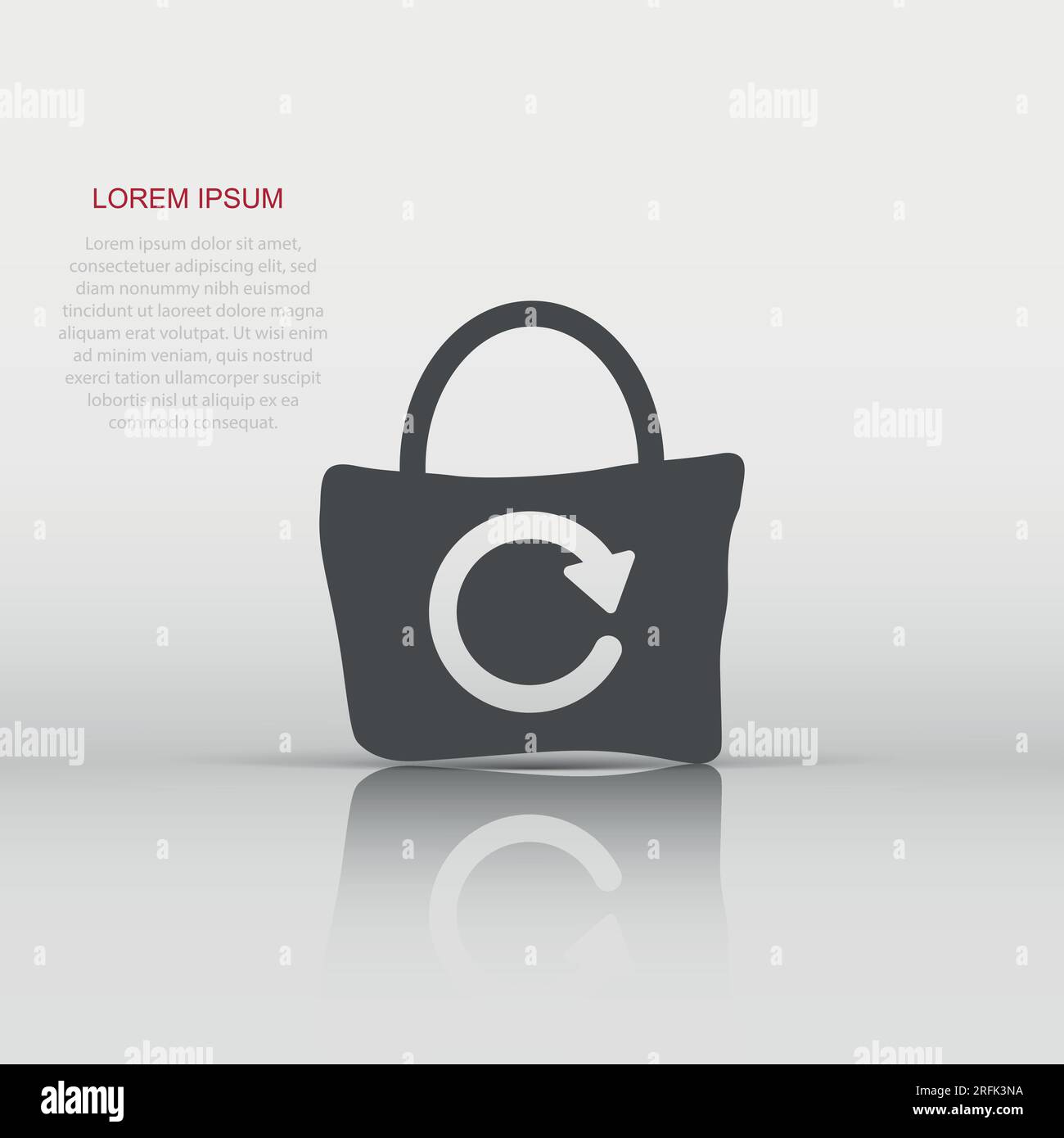 Eco bag icon in flat style. Ecobag vector illustration on white ...
