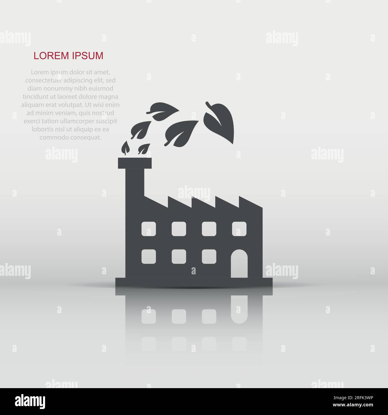 Factory ecology icon in flat style. Eco plant vector illustration on ...