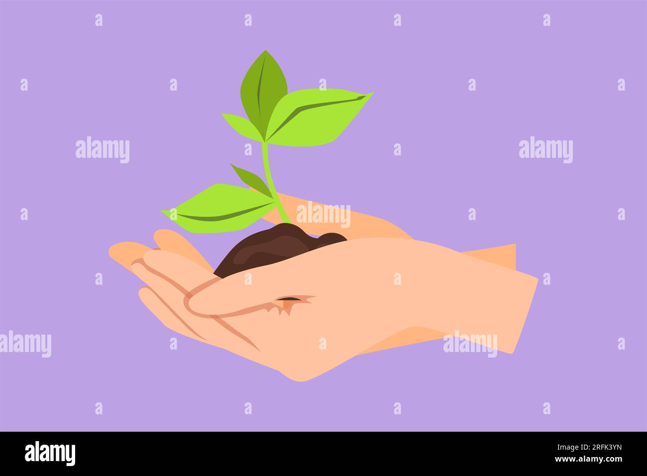 Character flat drawing environment earth day in the hands of trees ...