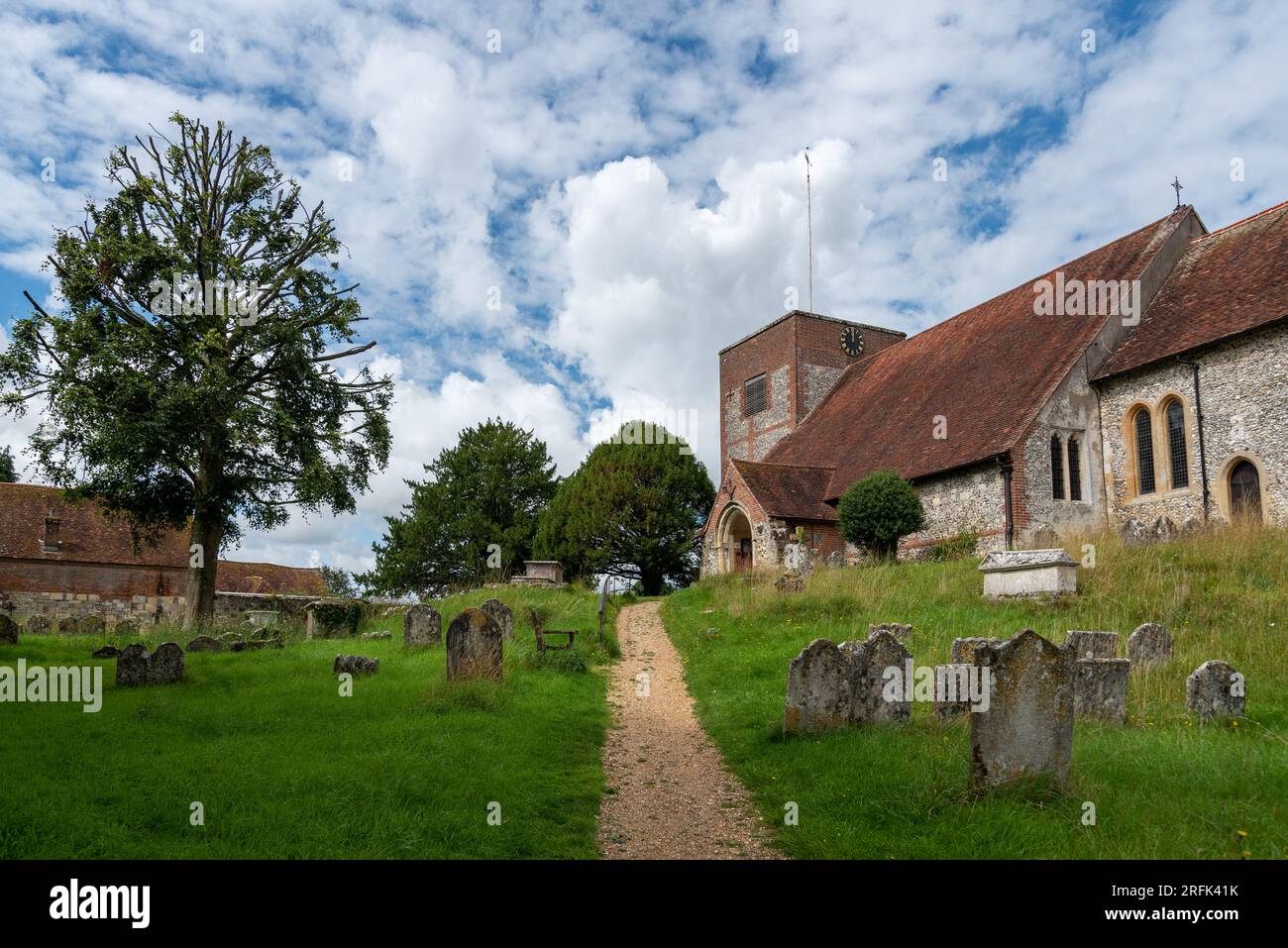 St Michael and All Angels church in Cheriton, Hampshire. 12th Century ...
