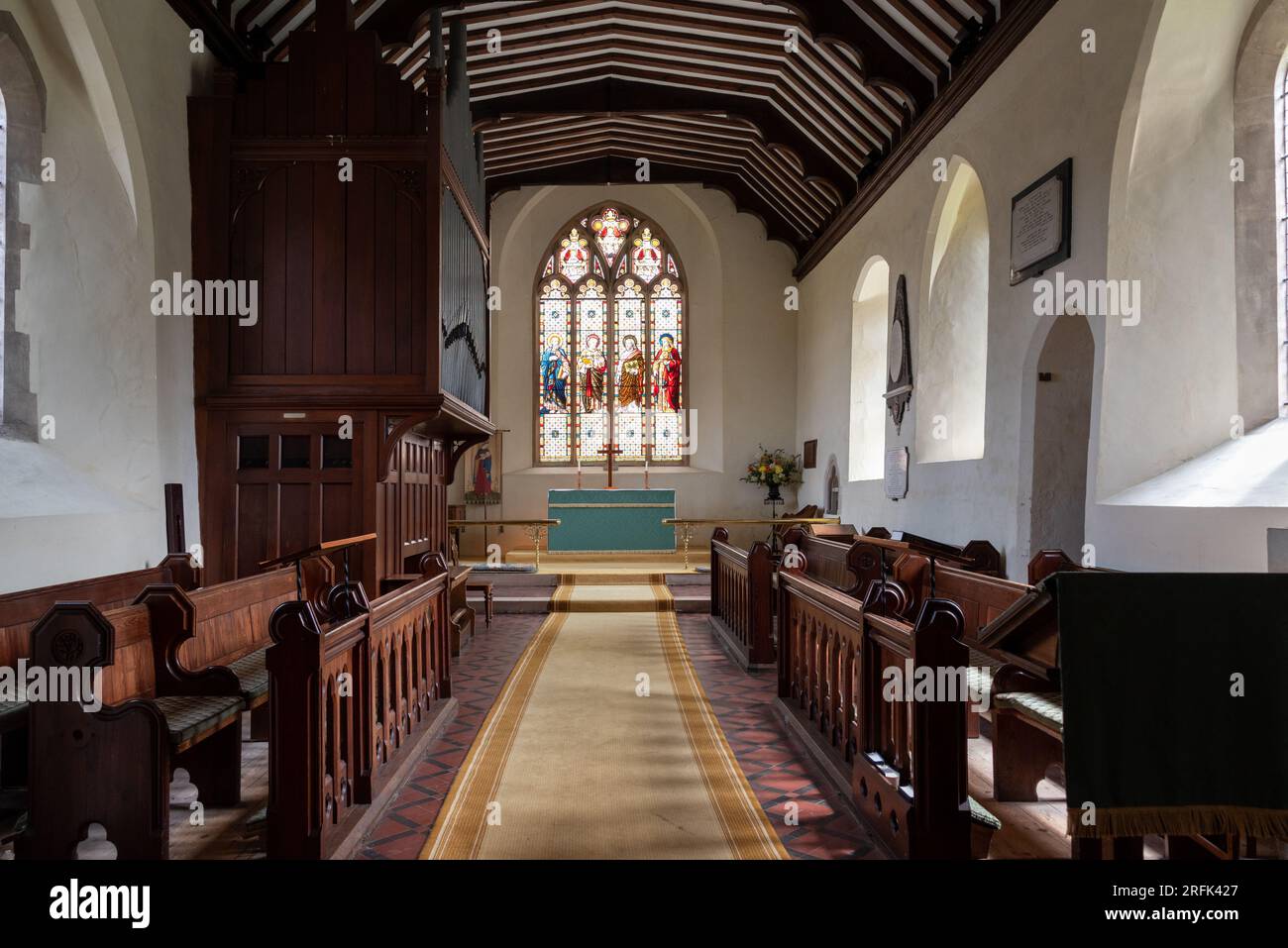 Interior of St Michael and All Angels church in Cheriton, Hampshire ...