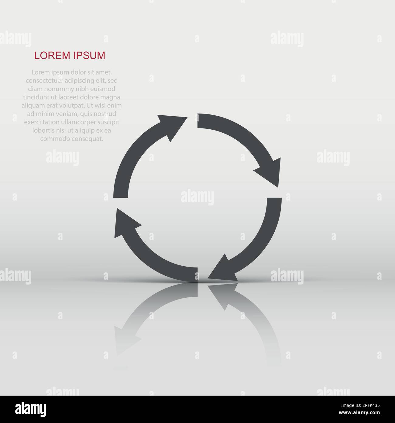 Recycle icon in flat style. Reuse vector illustration on white isolated ...