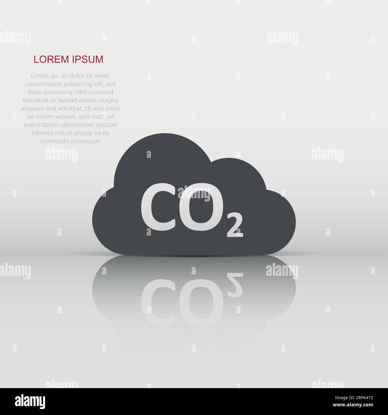 Co2 emission icon in flat style. Cloud disaster vector illustration on white isolated background ...