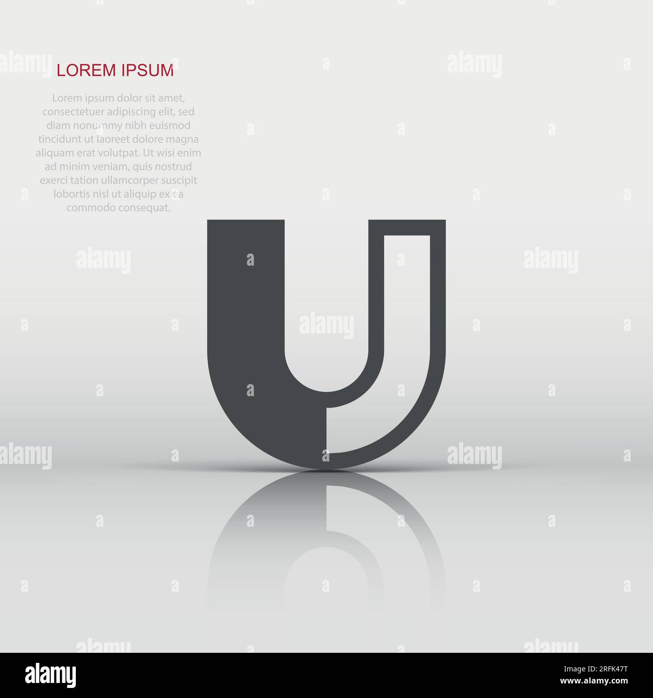 Magnet icon in flat style. Attract vector illustration on white ...