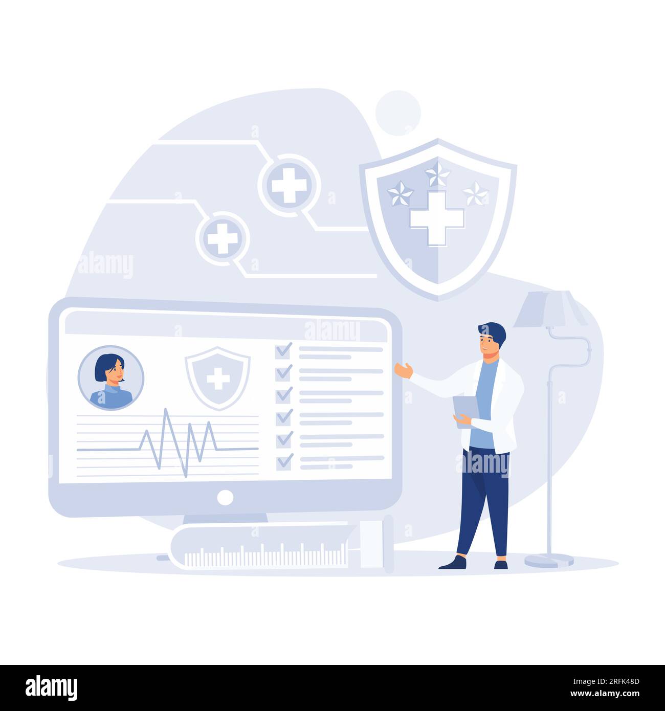 Electronic health record concept, E-health system for data and ...