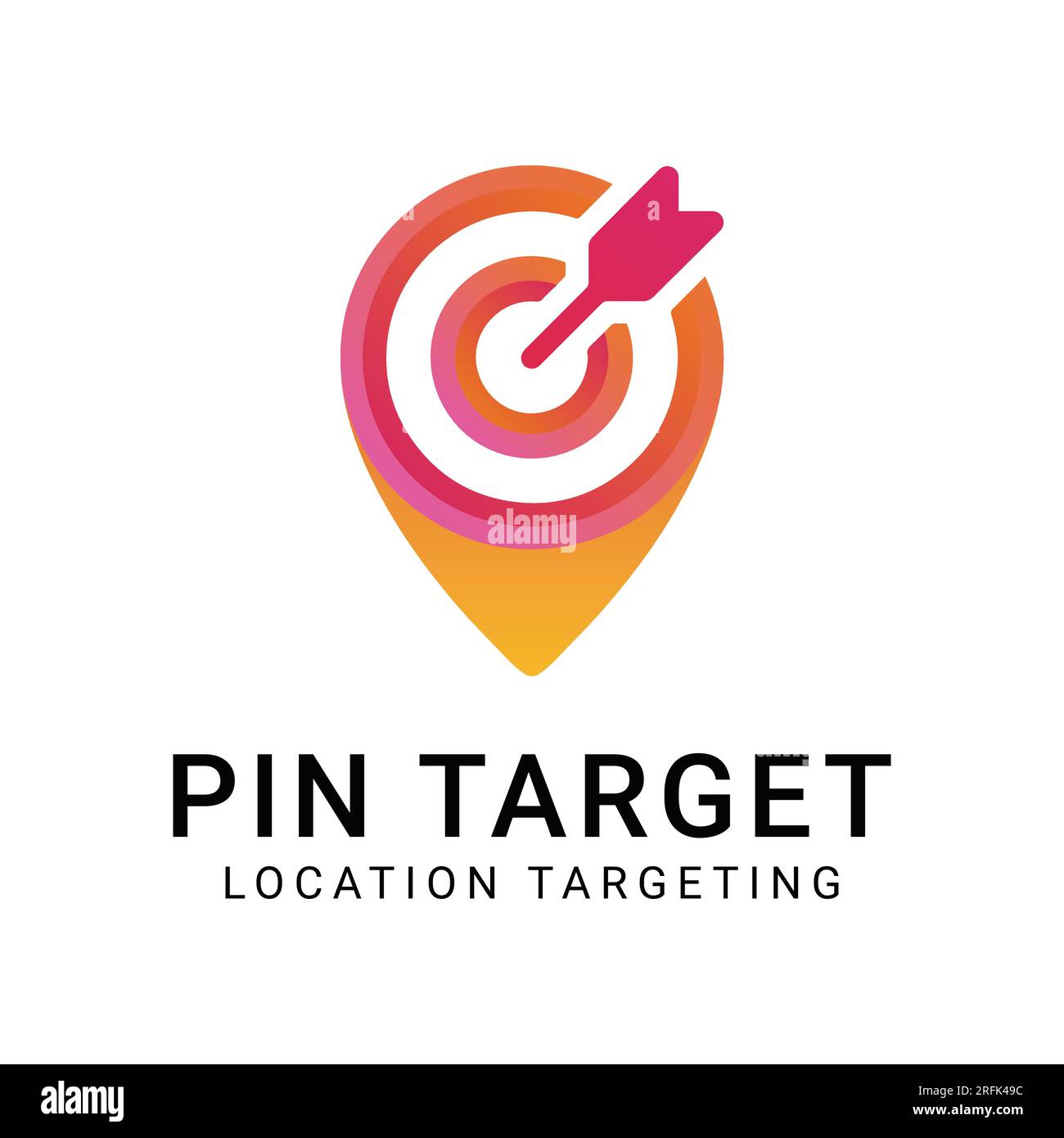 Pin Target Logo Design Target Location Logotype Stock Vector Image ...
