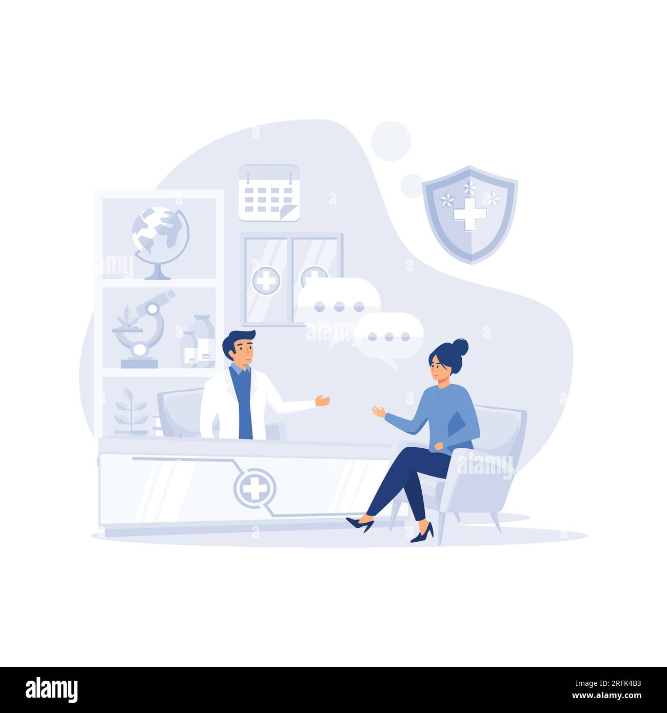 Patient in the doctor’s office. Doctor consultation. Visit. Modern ...