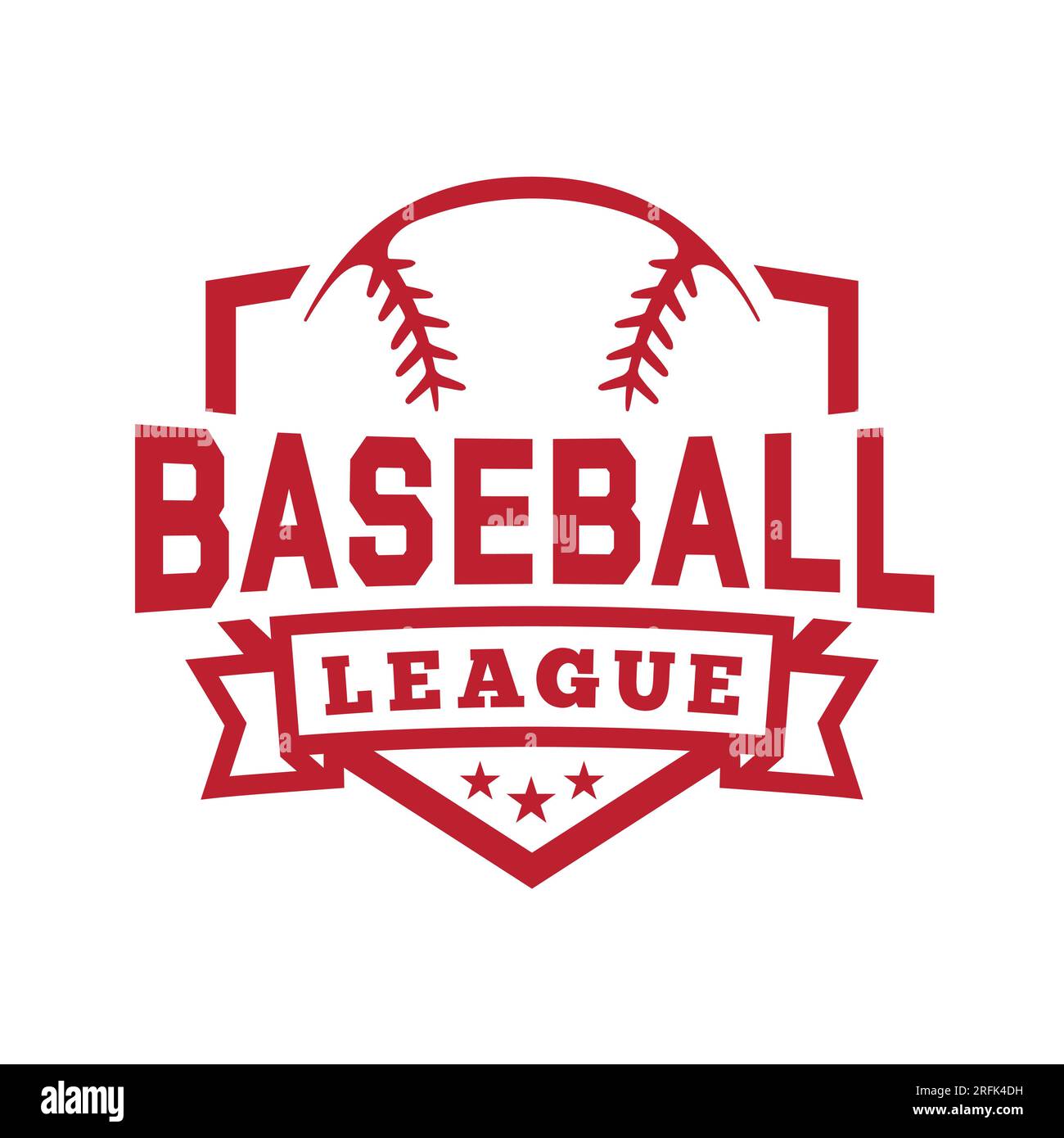 Baseball league shield emblem. Graphic design for t-shirt. Vector and ...