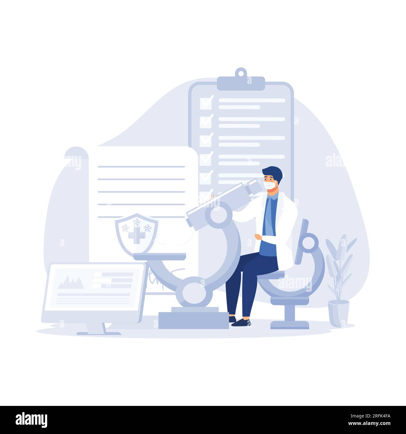 Medical tests, chemical laboratory analysis, flat vector modern ...