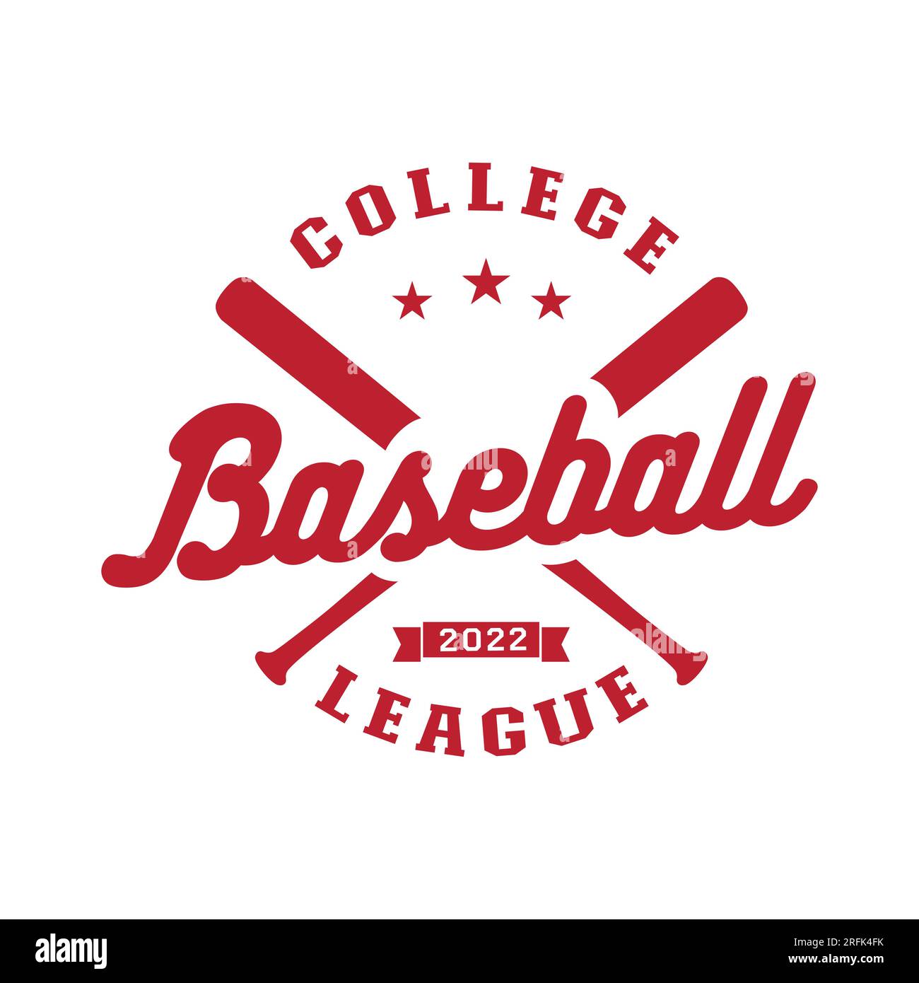 Baseball college league logo. Graphic design for t-shirt. Vector and ...