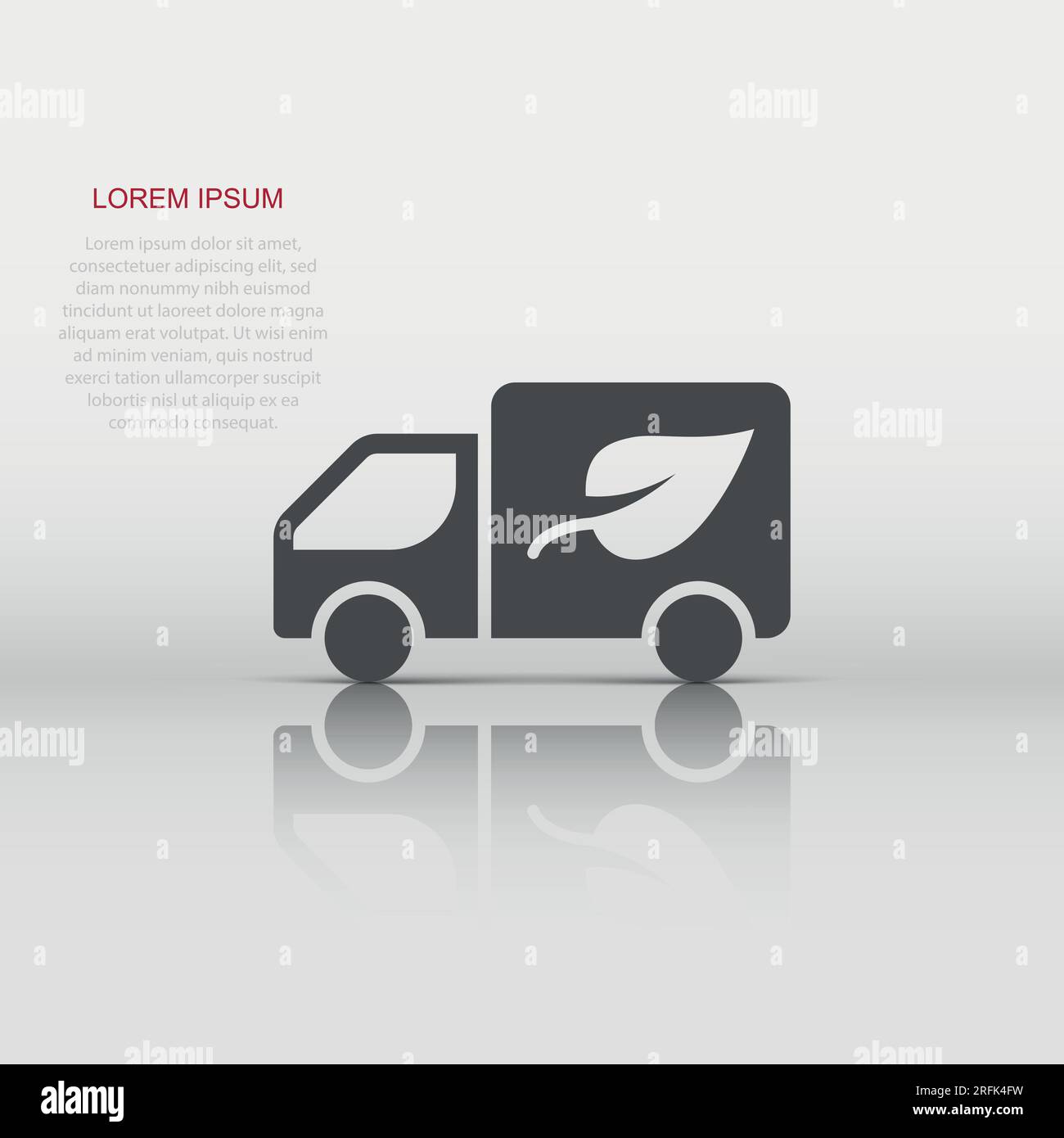 Eco truck icon in flat style. Ecology shipping vector illustration on ...