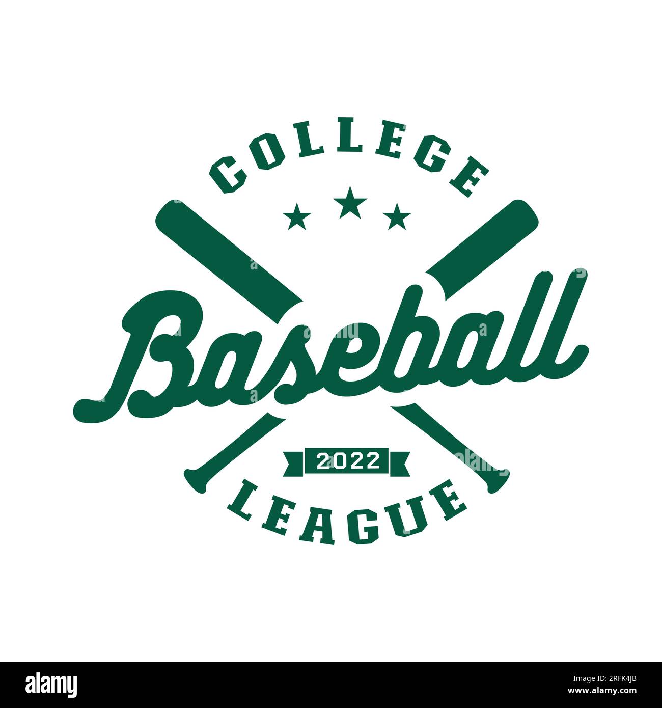 Baseball college league logo. Graphic design for t-shirt. Vector and ...