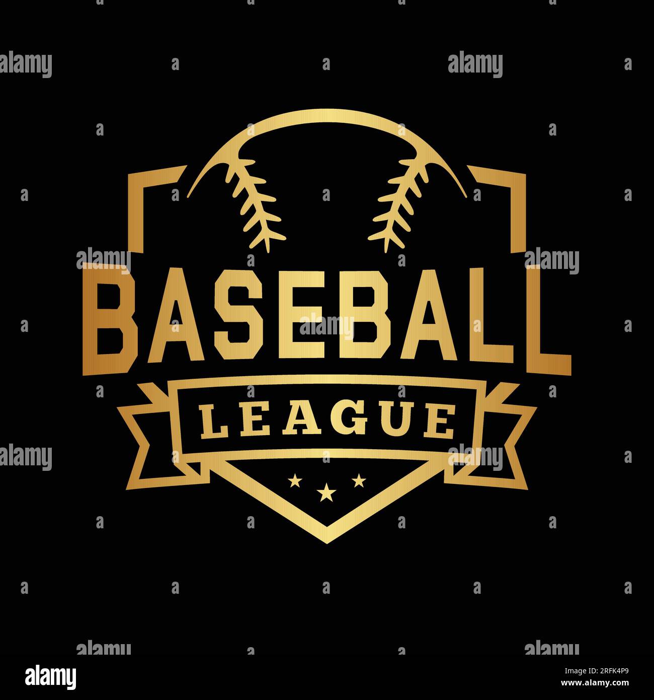 Baseball league shield emblem. Graphic design for t-shirt. Vector and ...