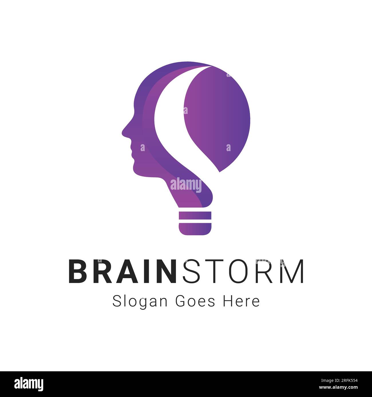 Brain Bulb Logo Design Brain Storm Logotype Creative Idea Stock Vector ...
