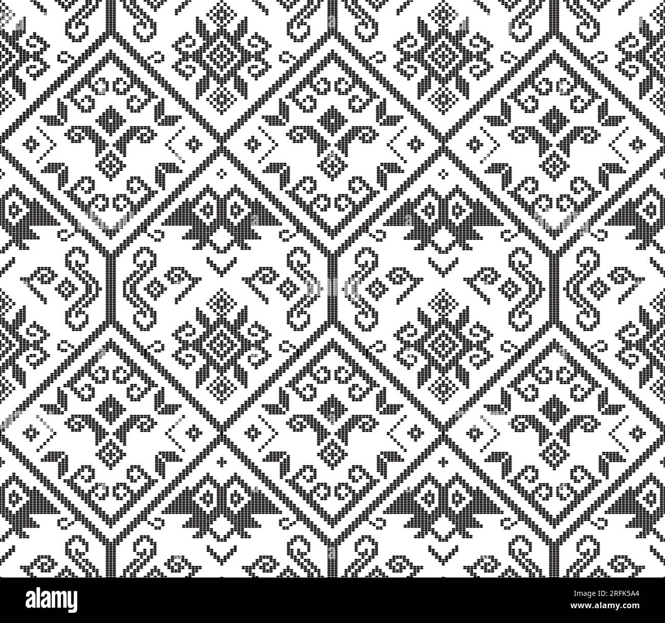 Filipino folk art - Yakan cloth inspired vector seamless pattern, retro ...