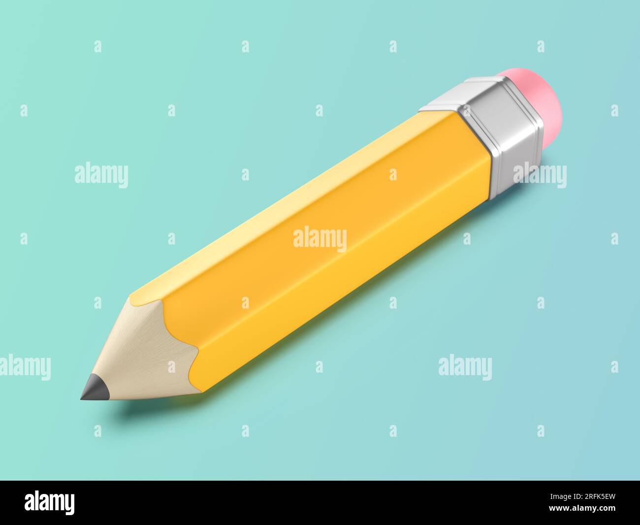 Cartoon style yellow pencil with rubber eraser Stock Photo - Alamy