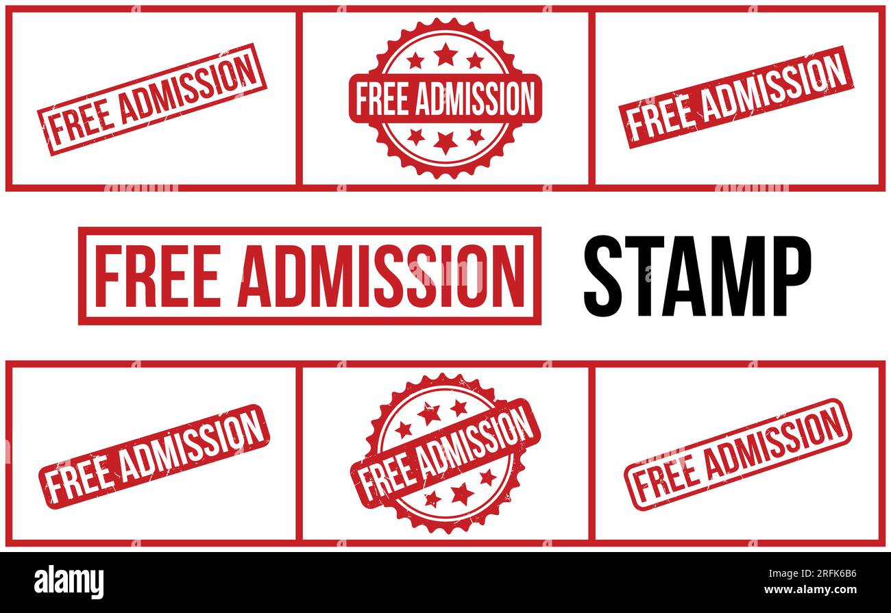 Free Admission Rubber Stamp Set Vector Stock Vector Image & Art - Alamy