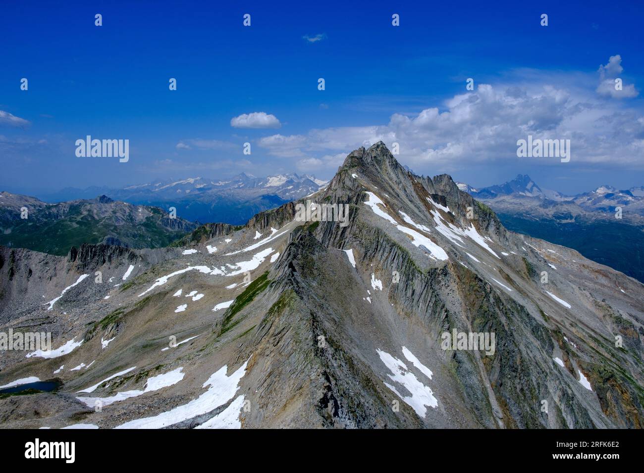 Mountain ridge to Pizzo Gallina, Nuefenenpass, Switzerland Stock Photo ...