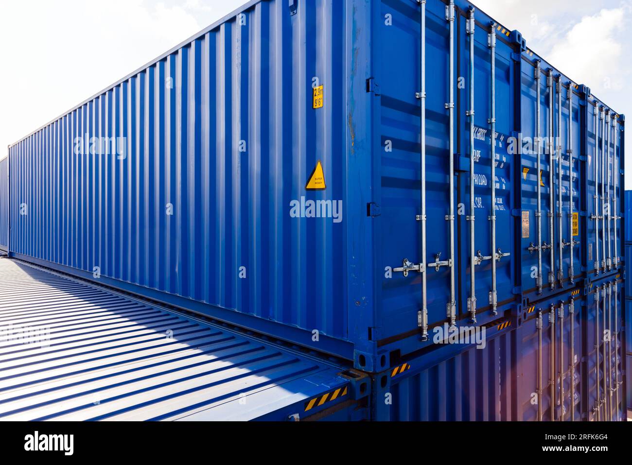 Stacked stacked container blue hi-res stock photography and images - Alamy